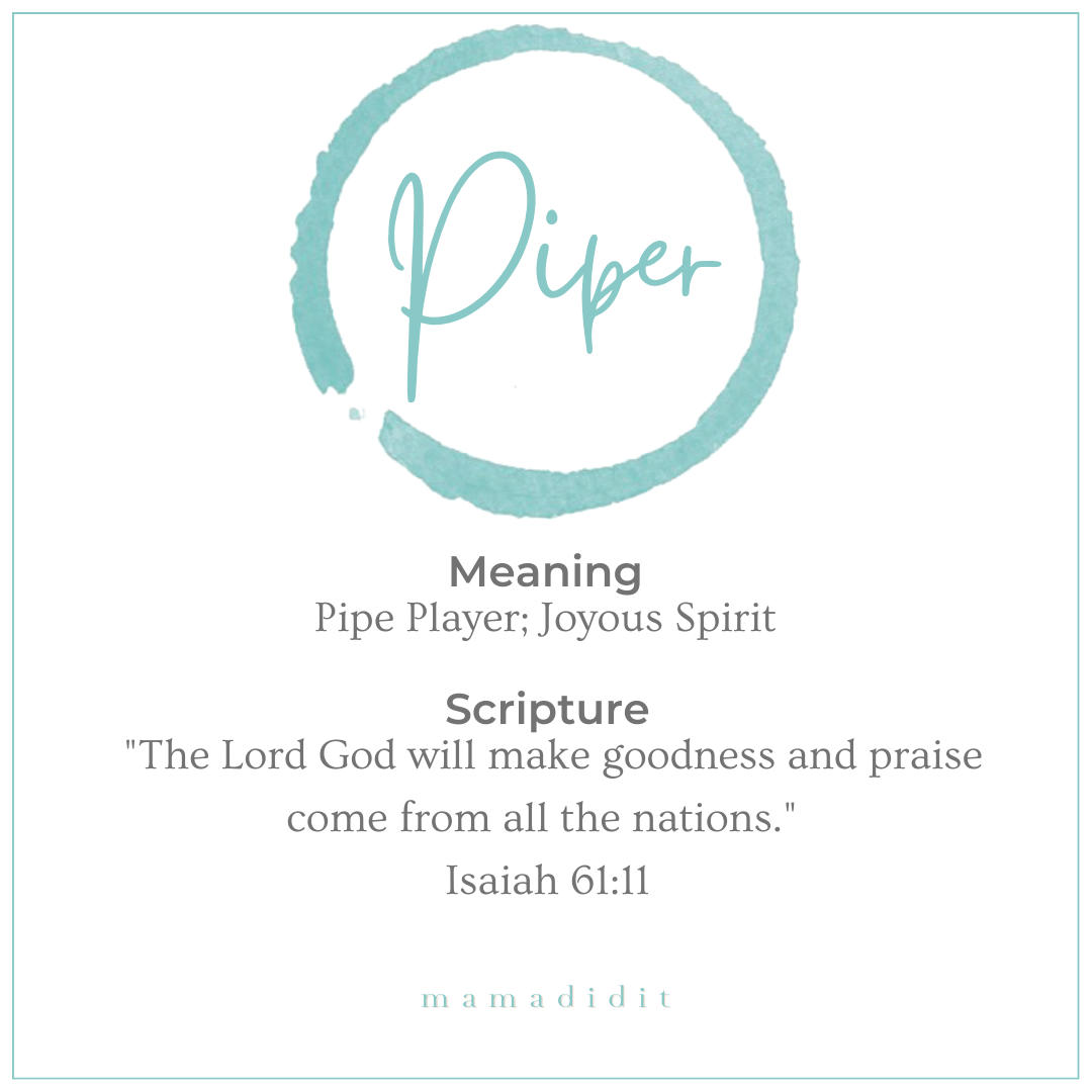 100+ of the Best Baby Middle Names for Piper - Mama Did It